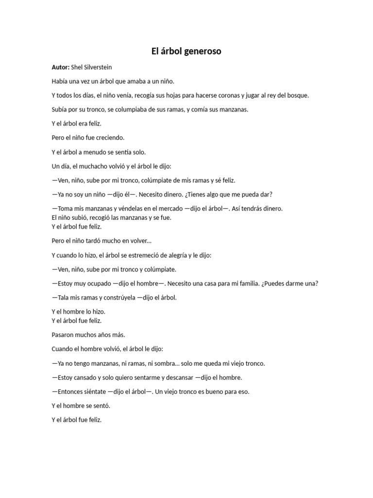 El Árbol Generoso | PDF