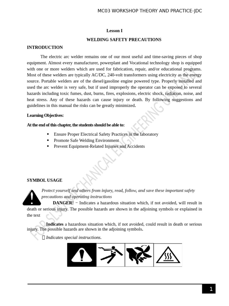 1 Safety Precaution Smaw | PDF | Welding | Construction