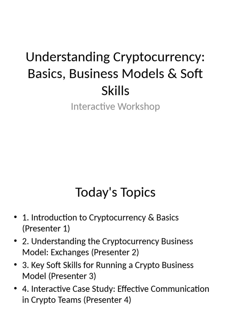 Cryptocurrency Workshop | PDF