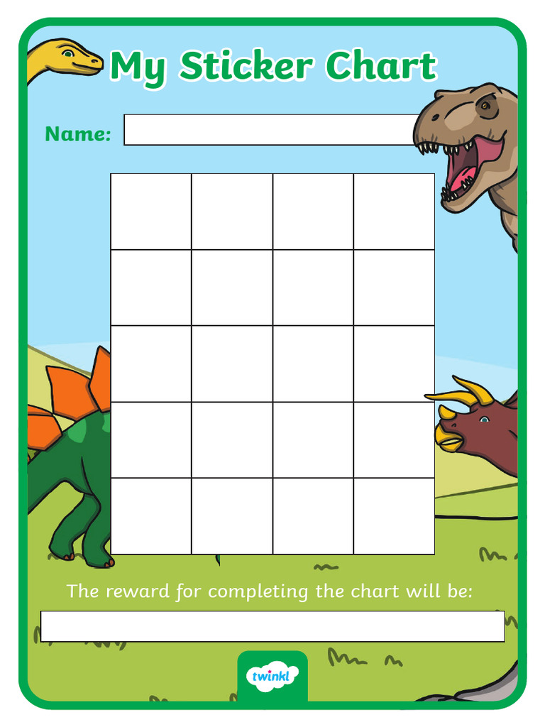 T C 8128 Sticker Stamp Dinosaur Reward Chart Ver 1 | PDF