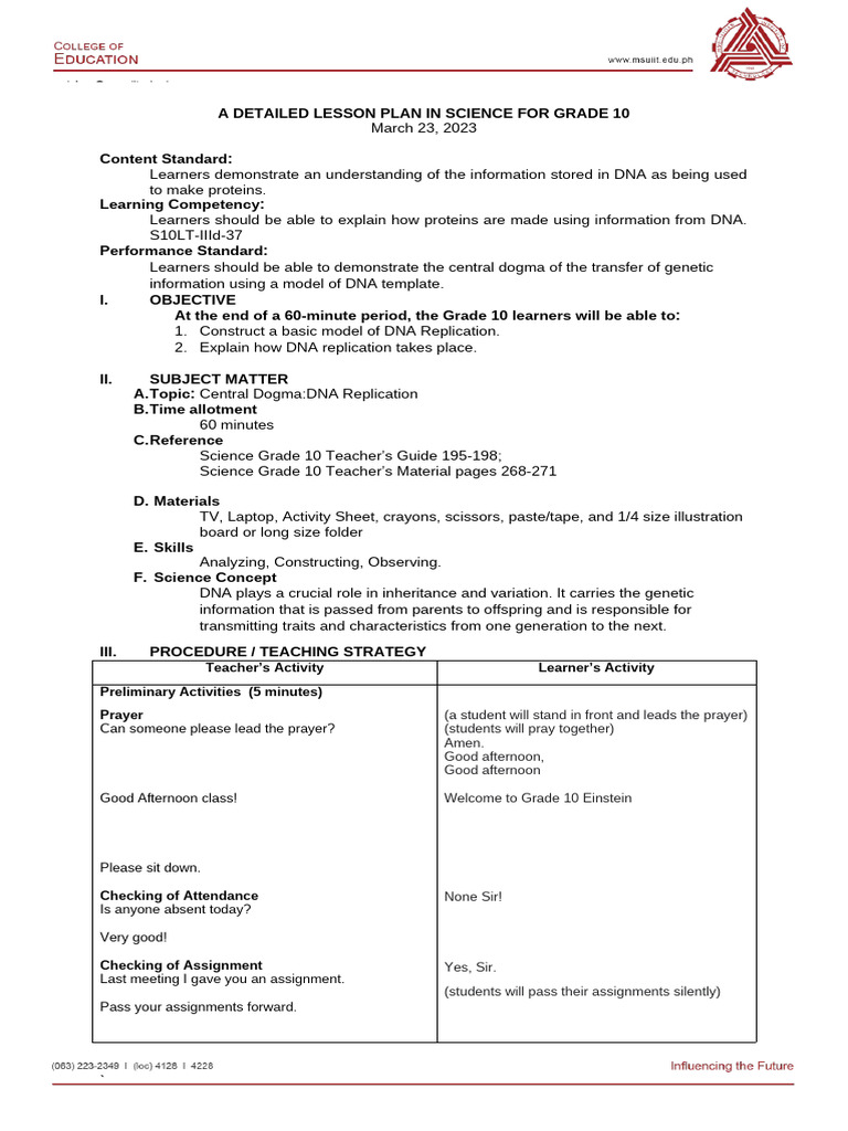 705669259 7 e s Lesson 3 Replication | PDF | Dna | Dna Replication