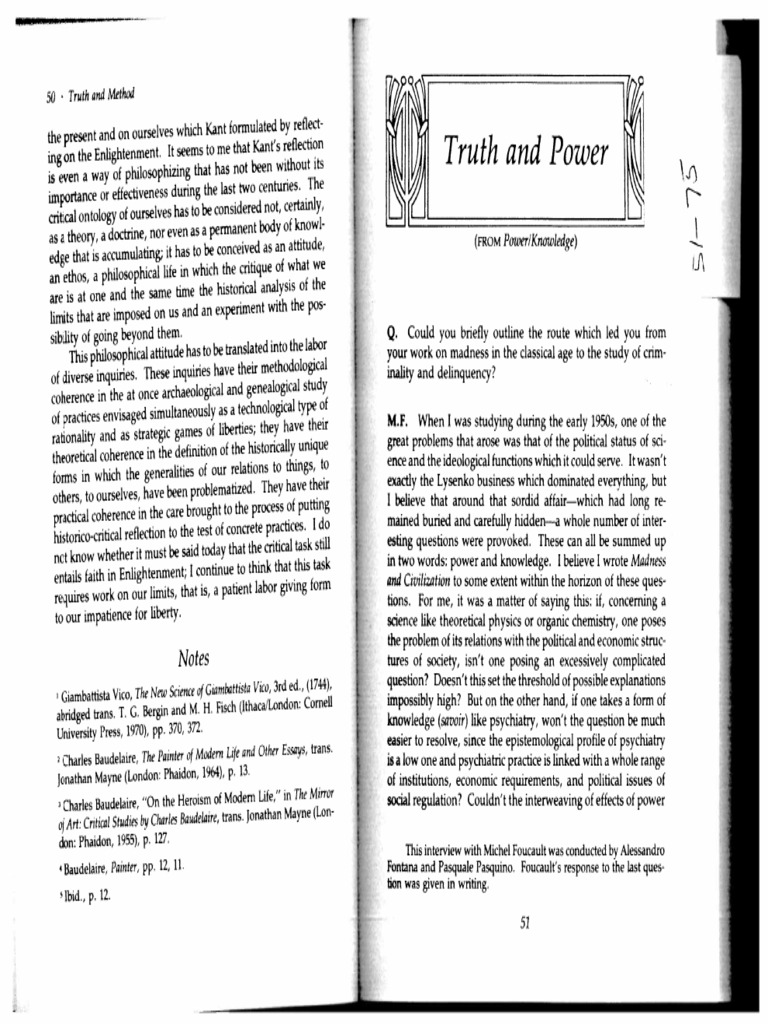Foucault - Truth & Power | PDF