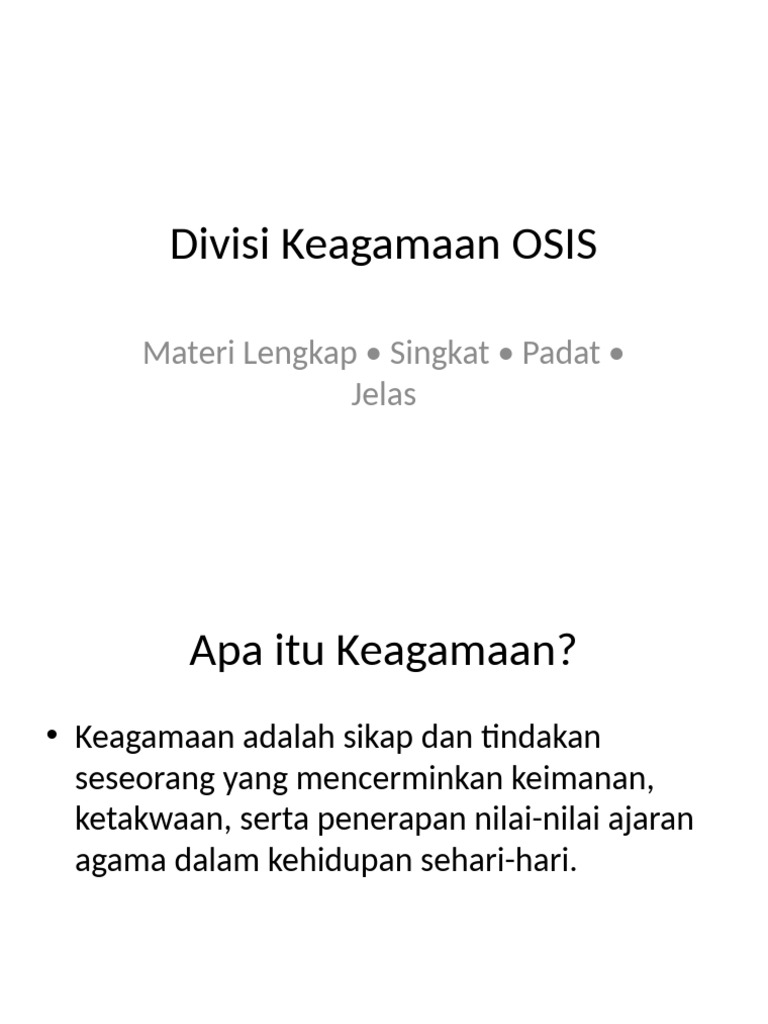 PPT Keagamaan Lengkap OSIS | PDF