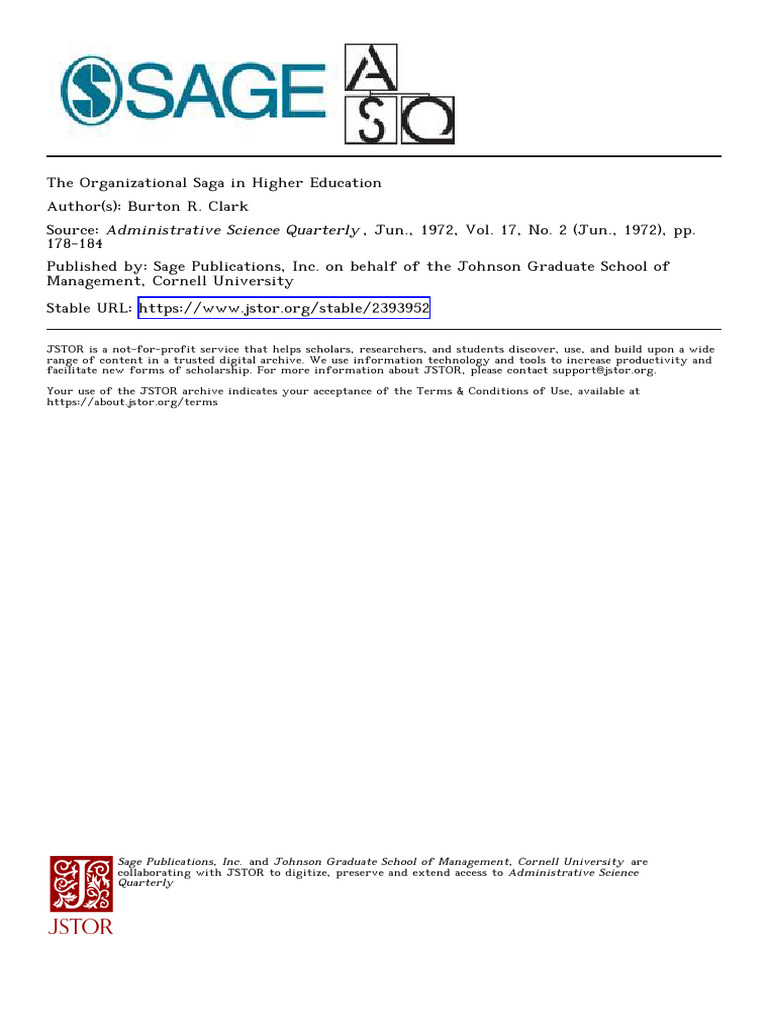 Clark OrganizationalSagaHigher 1972 | PDF | Saga