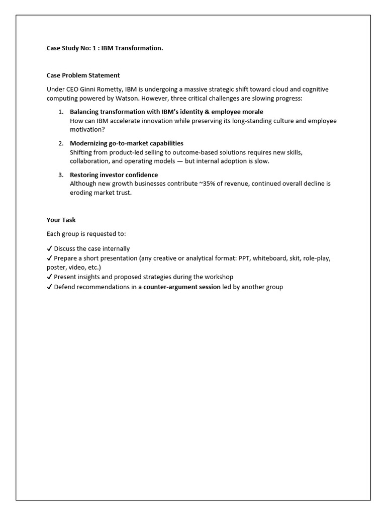 Case Study 1 Problem Statement | PDF