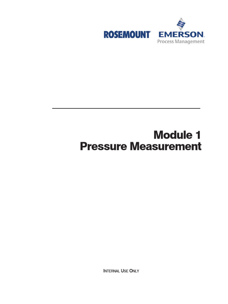 Pressure Measurement Training Module | PDF | Pressure | Gases
