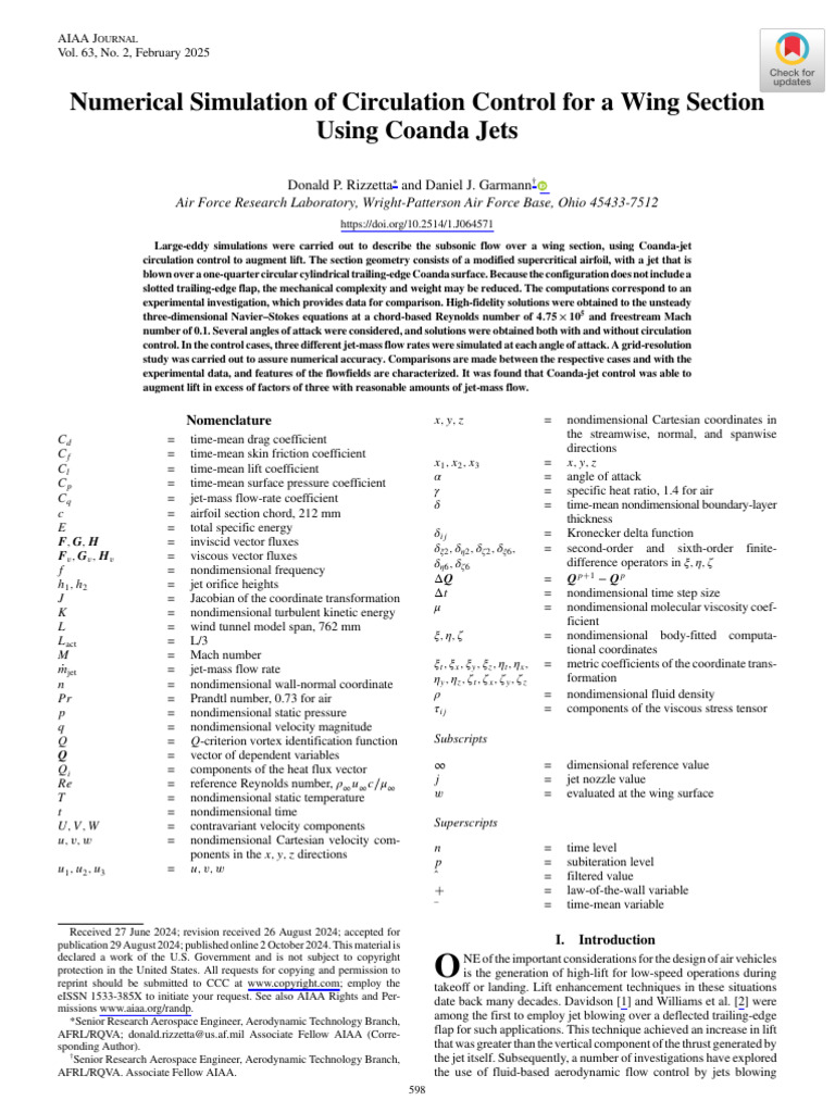 Coanda Jet Lift Enhancement Simulation | PDF | Lift (Force) | Airfoil