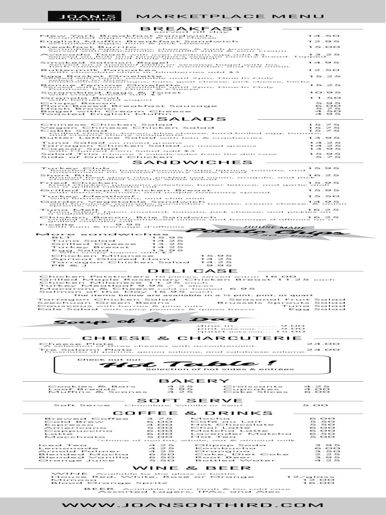 JOT Mobile Menu5.24 | PDF | Salad | Bacon