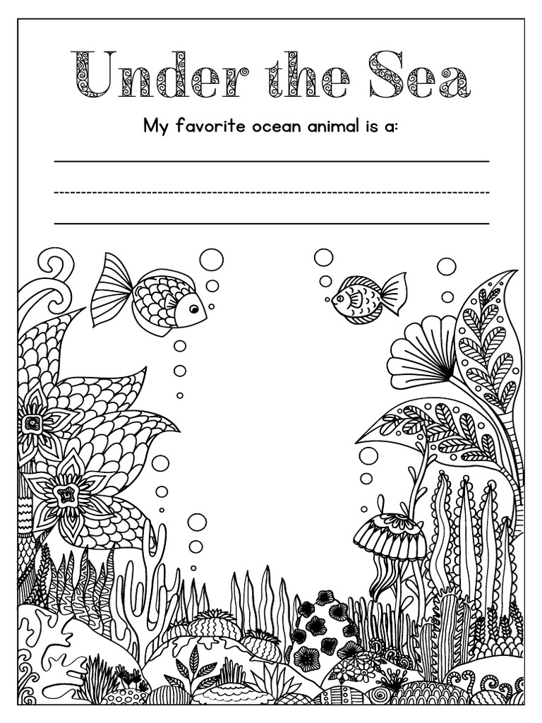 Under the Sea My Favourite Animal Coloring Page | PDF