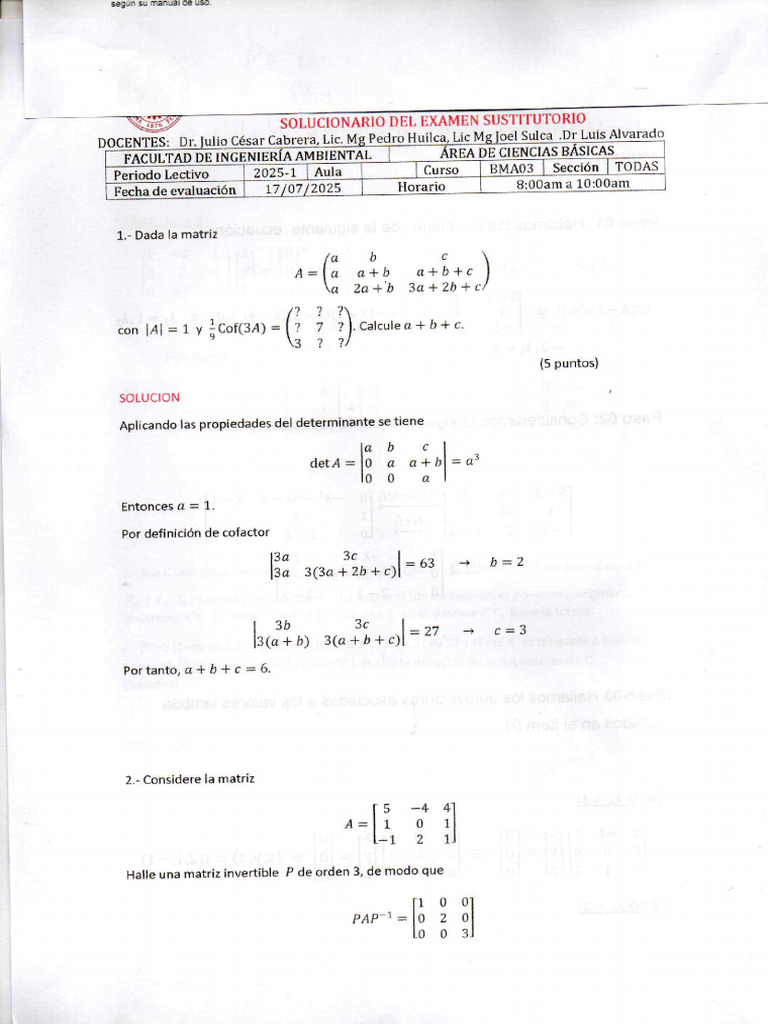 Solucionario ES Algebra Lineal 25-1 | PDF