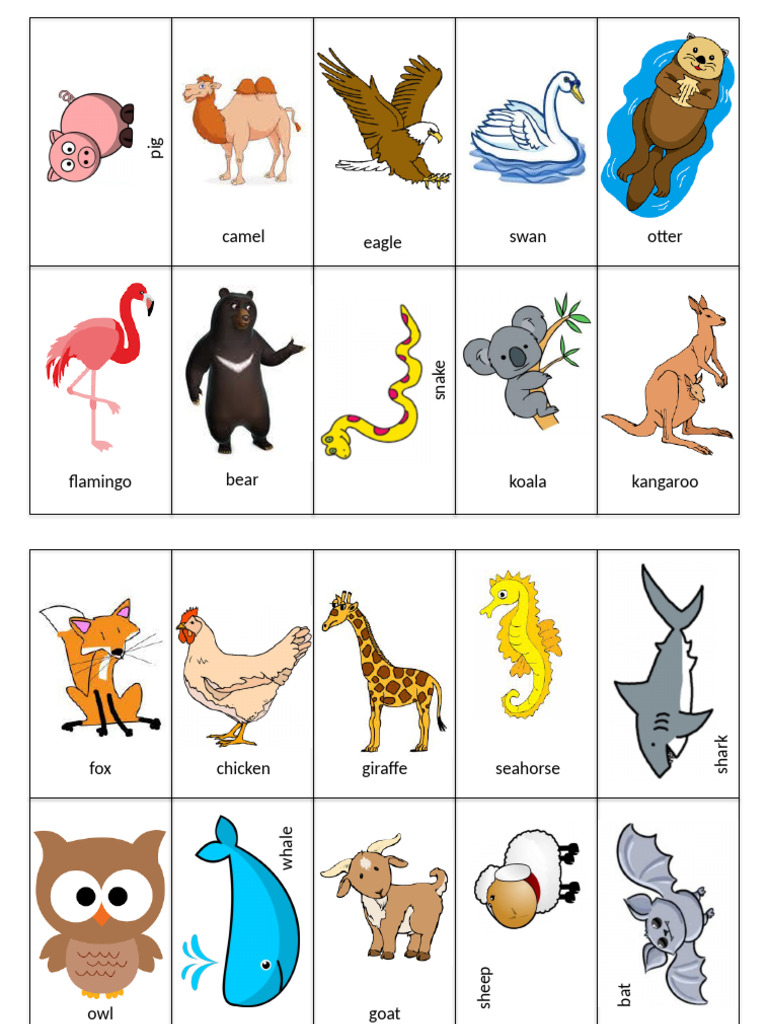 Animal Memory Game Flashcards Fun Activities Games Games 104825 | PDF