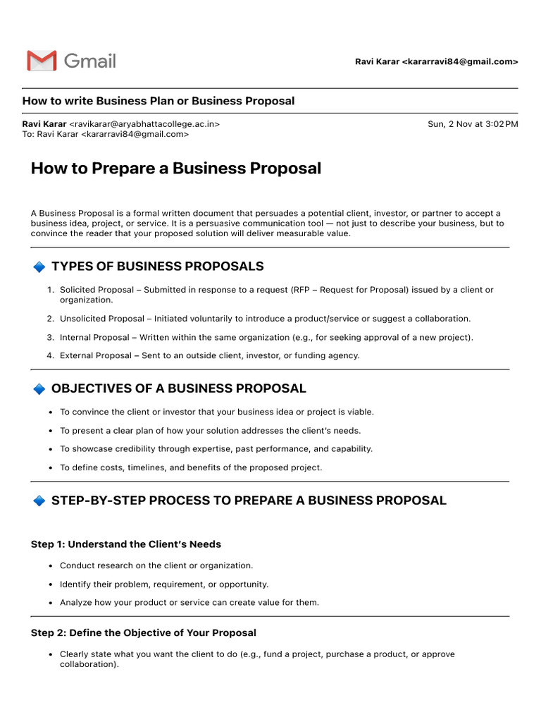 How to Write a Business Proposal Guide | PDF | Return On Investment ...