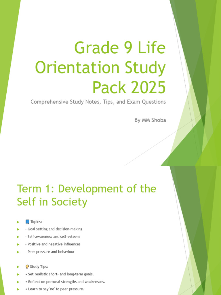 Grade 9 Life Orientation Study Guide | PDF