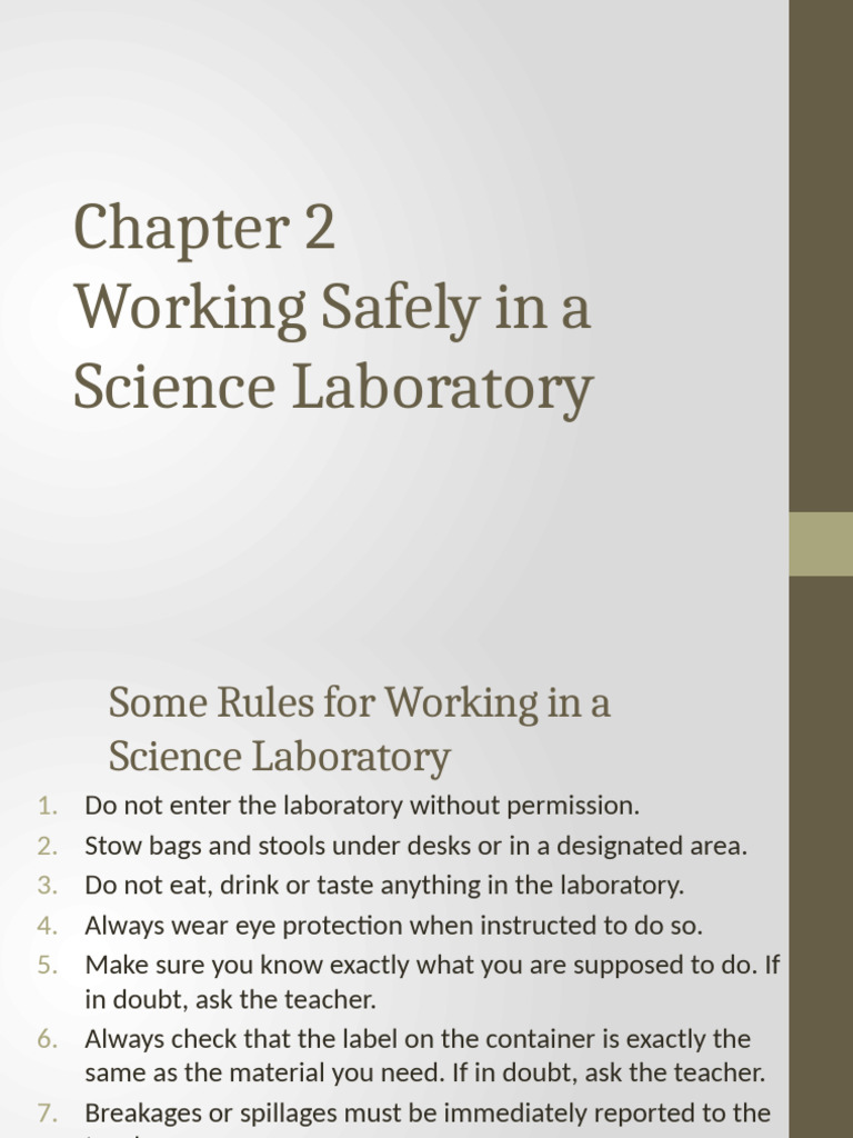 Laboratory Safety Guidelines and Equipment | PDF