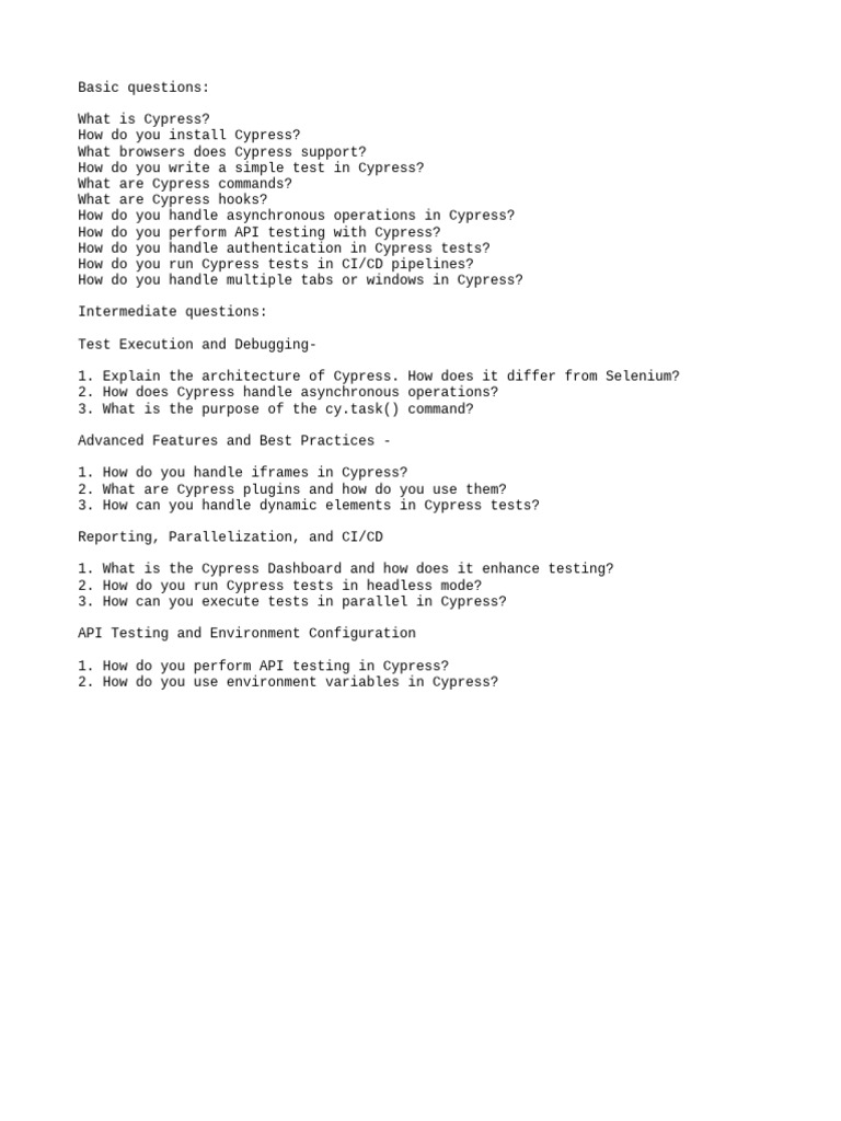 Comprehensive Guide to Cypress Testing | PDF