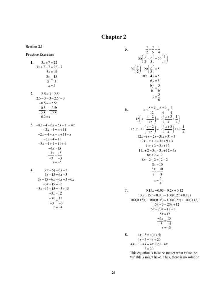 CH 2 Combined Solutions | PDF | Algebra | Equations