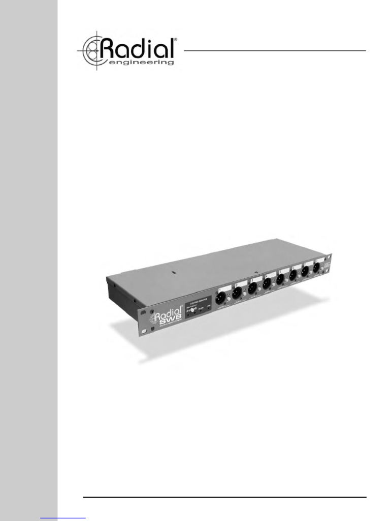 Radial SW8 Auto Switcher Manual | PDF | Switch | Electromagnetism