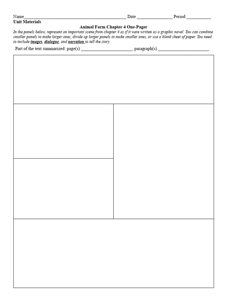 Animal Farm Ch. 4 One-Pager | PDF