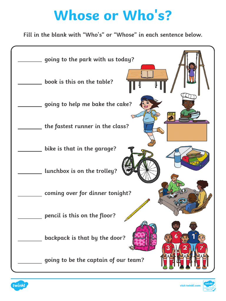 Whos or Whose Worksheet Ver 2 Removed | PDF