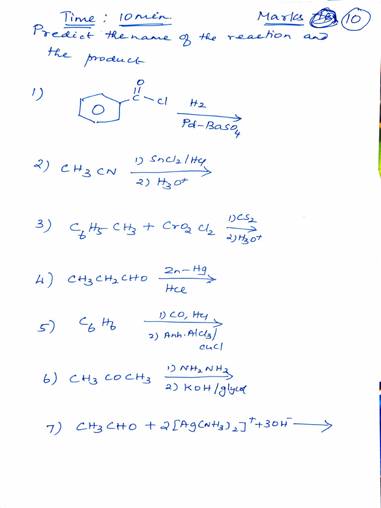Name Reactions Test | PDF