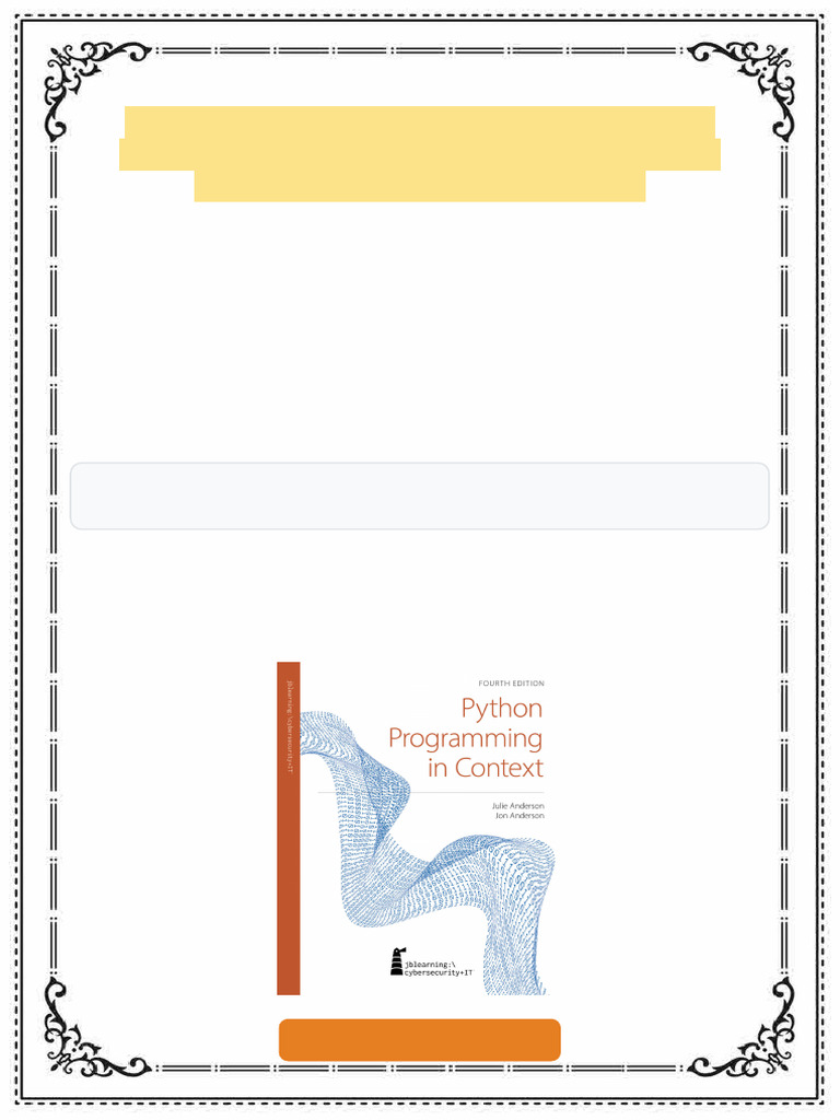 Python Programming in Context, Fourth Edition Julie Anderson And Jon ...