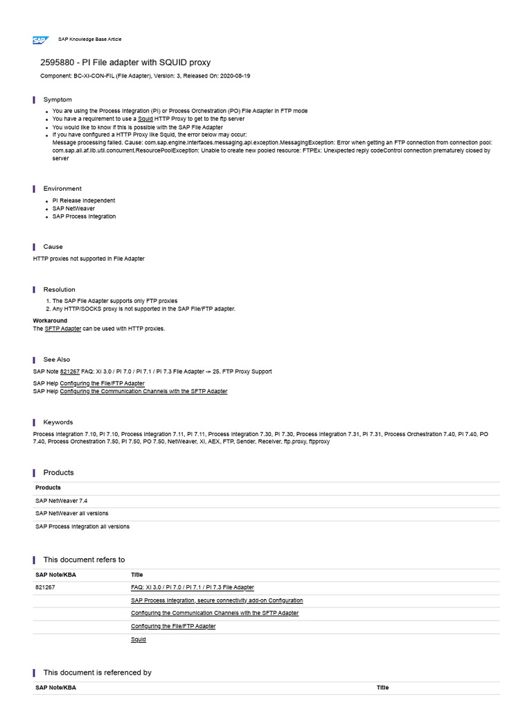 PI File Adapter With SQUID Proxy | PDF | File Transfer Protocol | Proxy ...