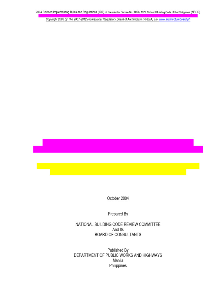 2004 Revised National Building Code IRR | PDF | Building Code