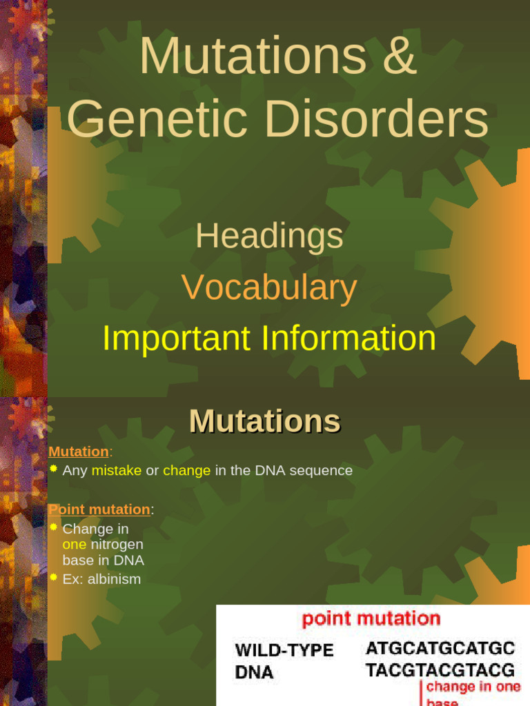 Mutations Genetic Disorders | PDF | Genetic Disorder | Chromosome