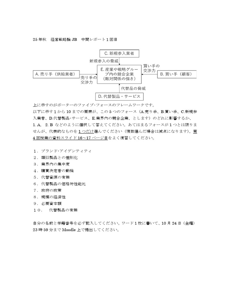Week04出題用【中間レポート1回目】25年秋経営戦略論JB | PDF