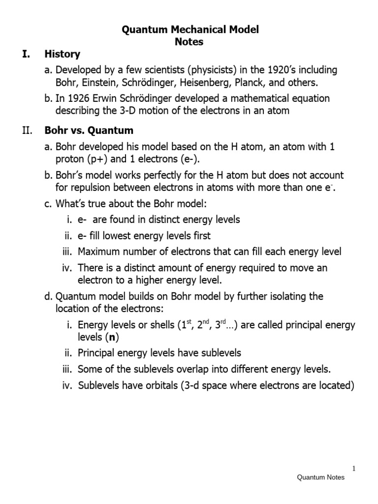 Quantum Mechanical Model Overview | PDF | Electron Configuration ...