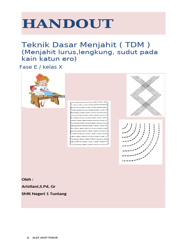 Teknik Dasar Menjahit untuk Pemula | PDF