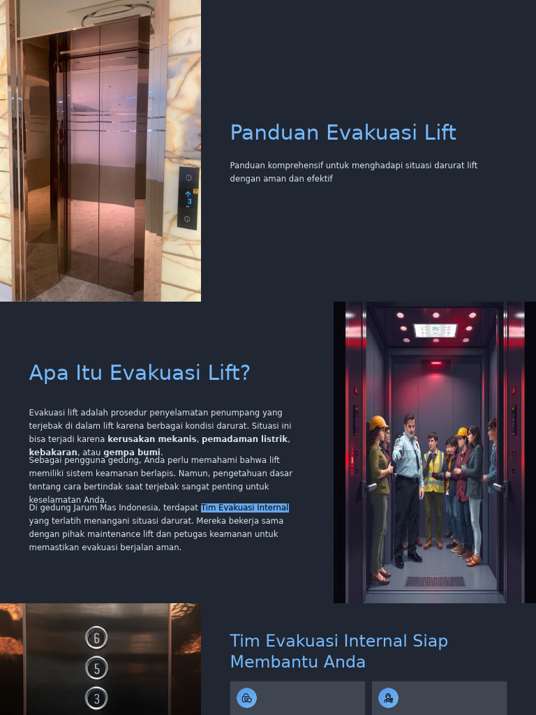 Panduan Aman Evakuasi Lift Darurat | PDF