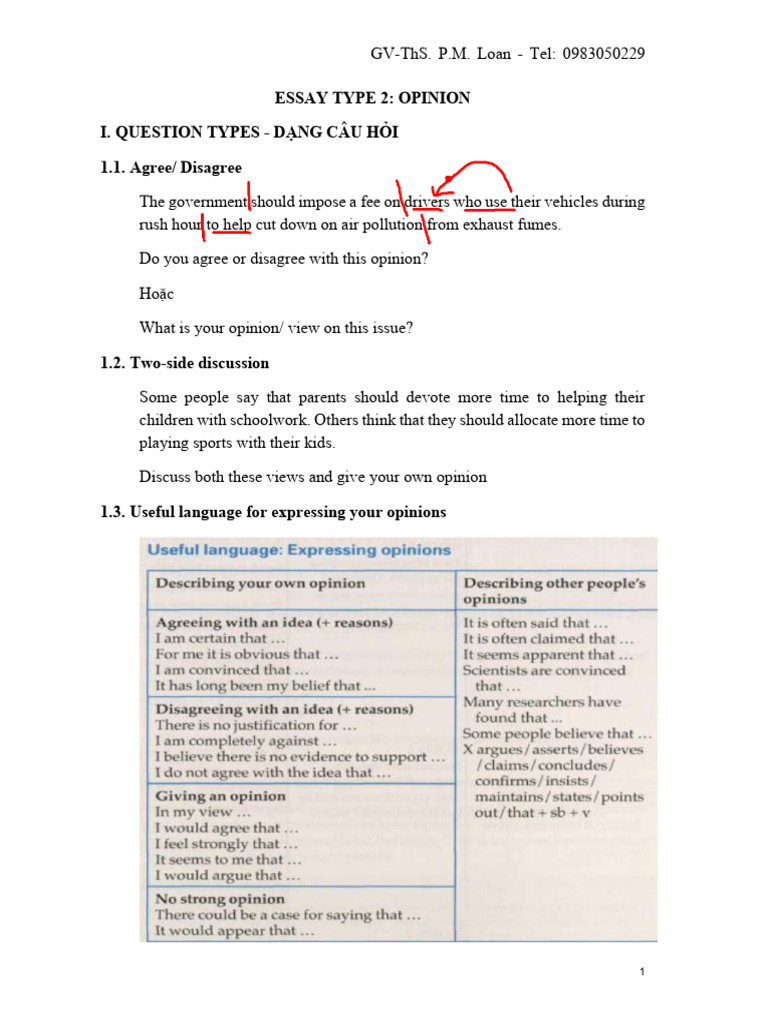Opinion Essay Writing Guide | PDF