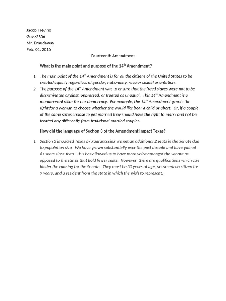 Overview of the 14th Amendment's Impact | PDF