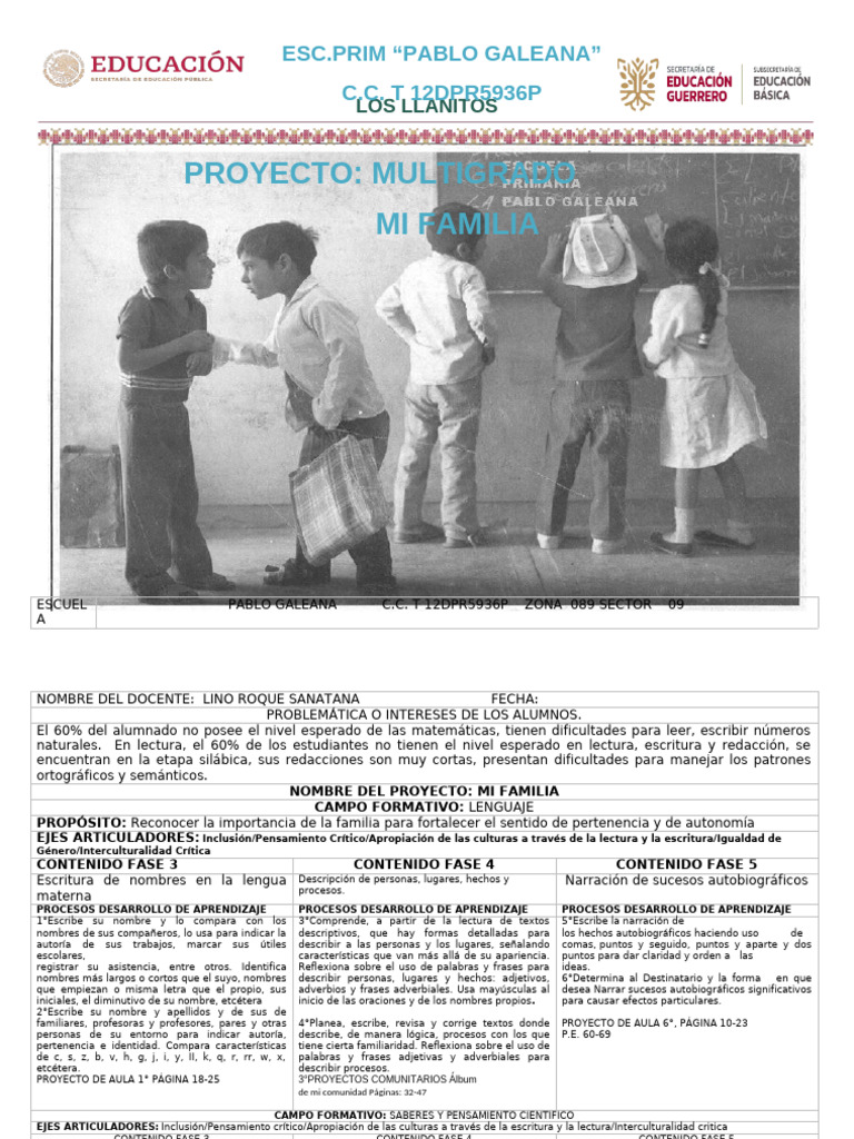 Proyecto 2, La Familia | PDF | Adverbio | Aprendizaje