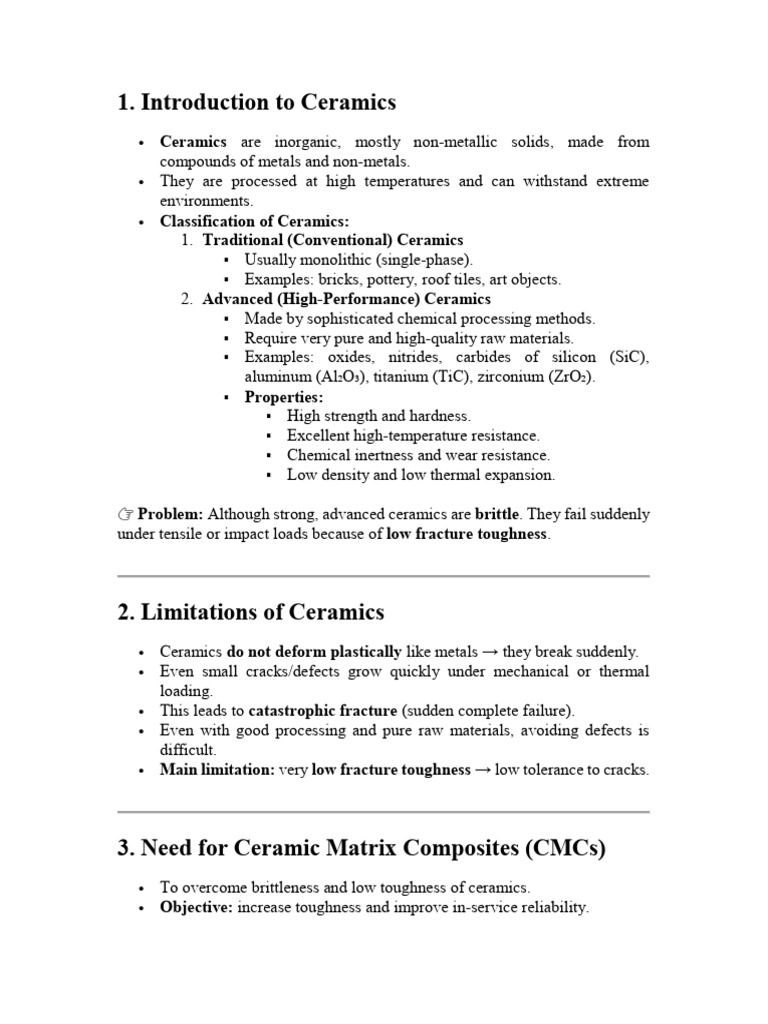 Ceramic Matrix Composite 1 | PDF | Ceramics | Composite Material