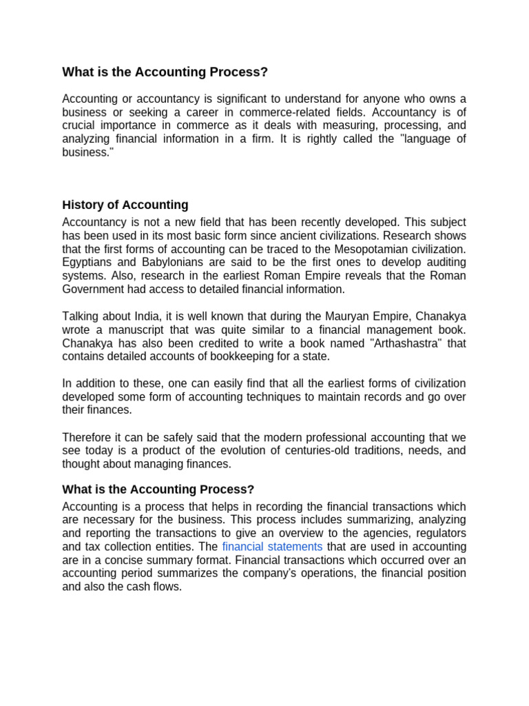 Understanding the Accounting Process | PDF | Debits And Credits ...