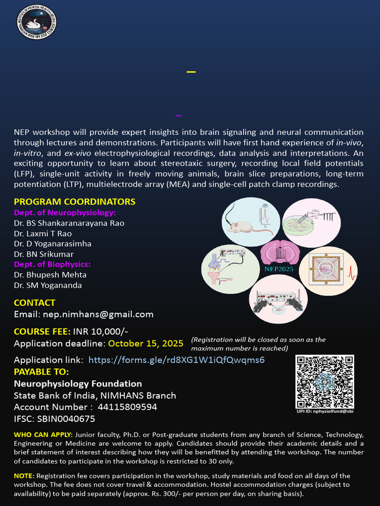 NIMHANS Electrophysiology Workshop 2025 | PDF