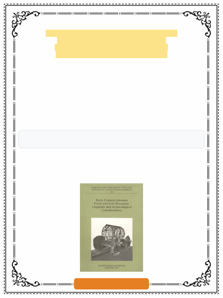 Early Contacts between Uralic and Indo European Linguistic and ...