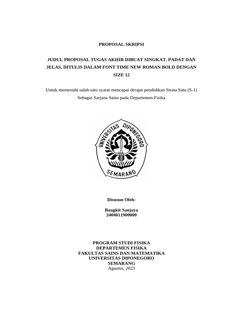 Proposal Skripsi Fisika: Rancangan Penelitian | PDF