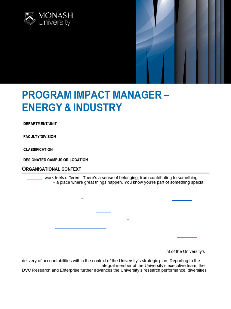 Program Impact Manager for Energy Transition | PDF | System | Governance