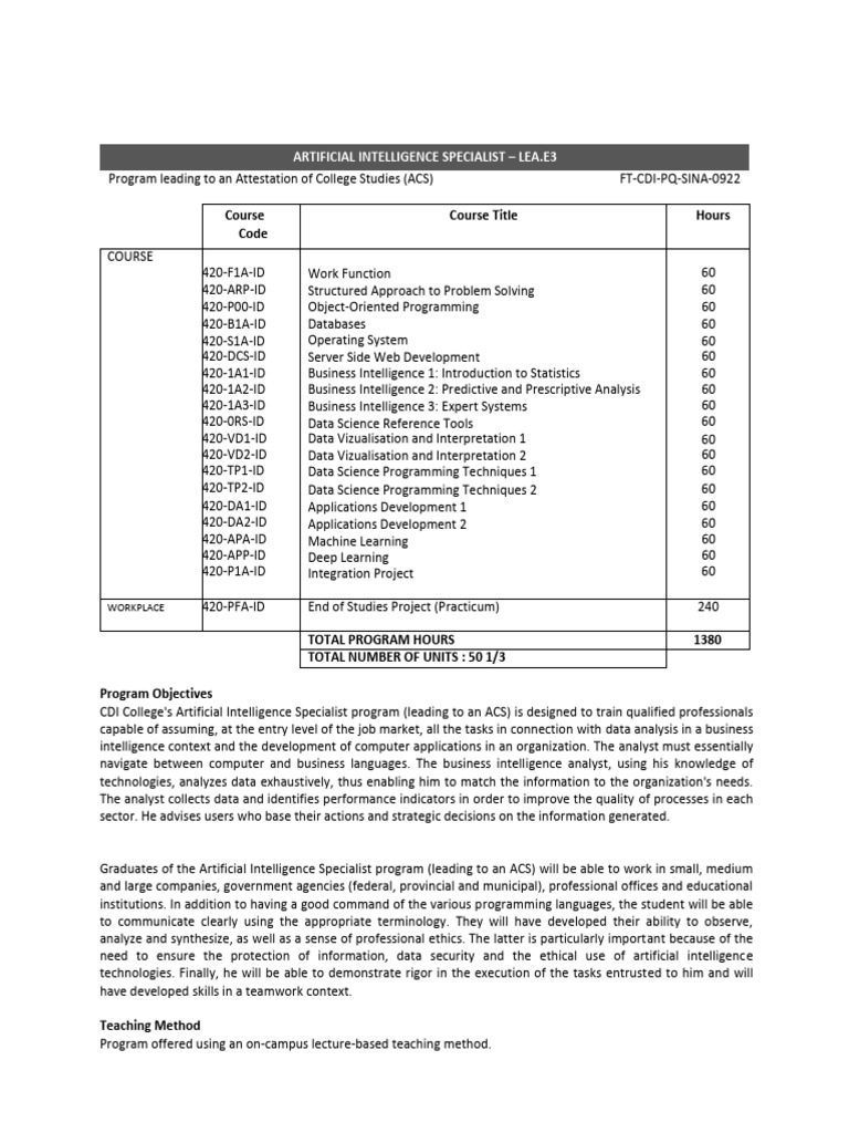 Artificial Intelligence Specialist Program | PDF | Machine Learning ...