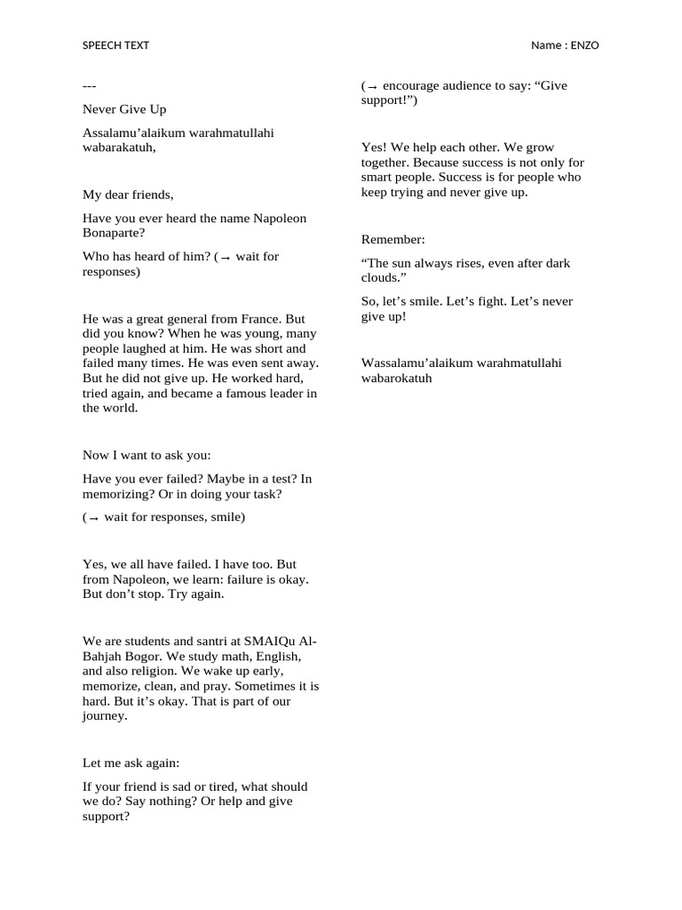 ENZO Never Give Up | PDF