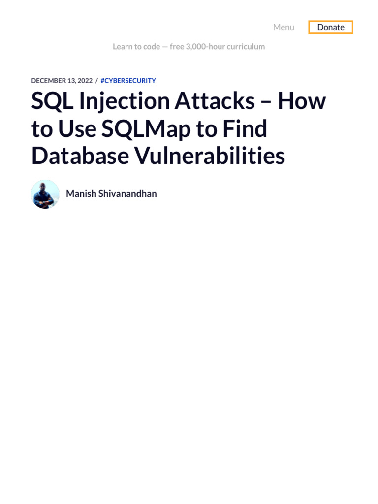 SQL Injection Attacks – How to Use SQLMap to Find Database ...