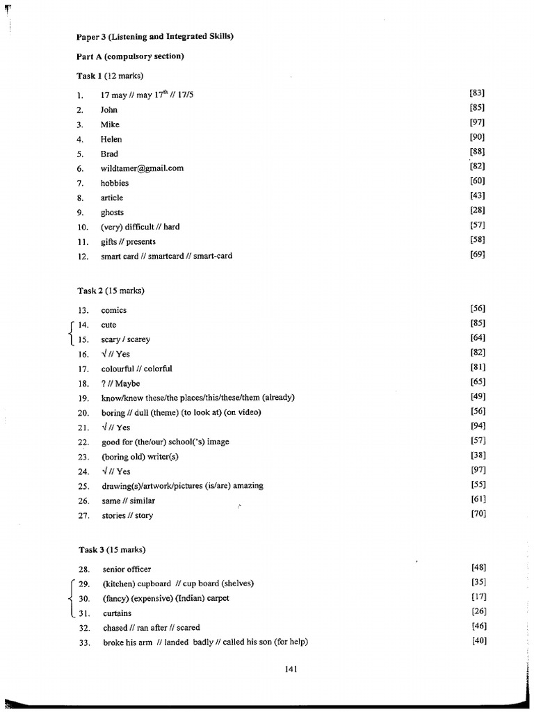 2014 DSE Paper 3 Marking Scheme | PDF