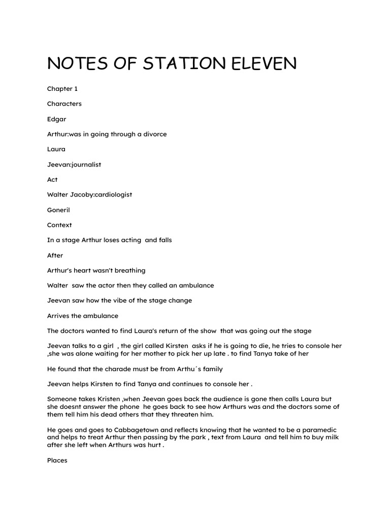Notes of Station Eleven | PDF