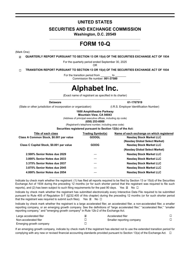 GOOG-10-Q-Q3-2025 | PDF | Fair Value | Equity (Finance)