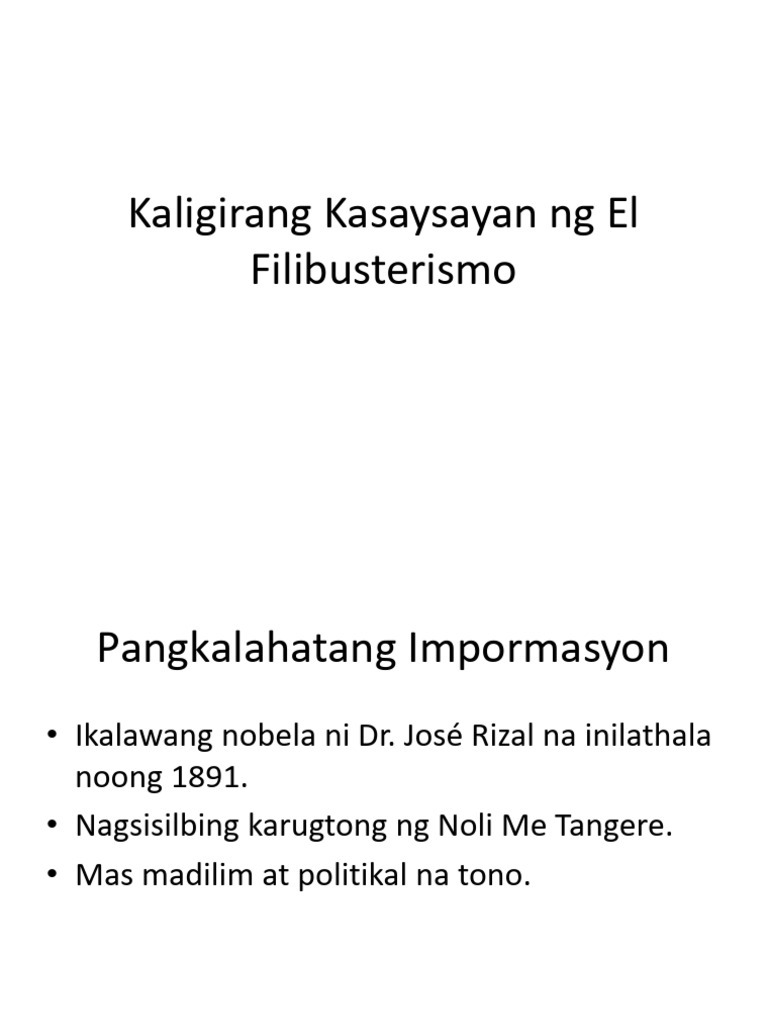El Filibusterismo Kasaysayan | PDF
