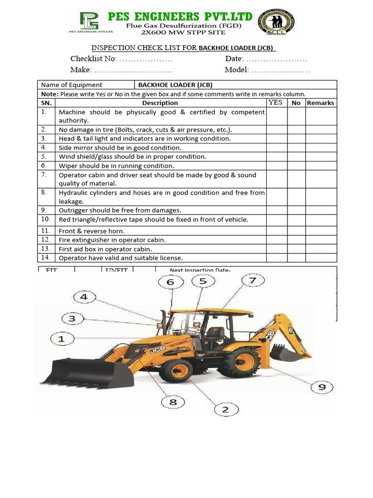 Copy of Jcb Check List.pdf | PDF
