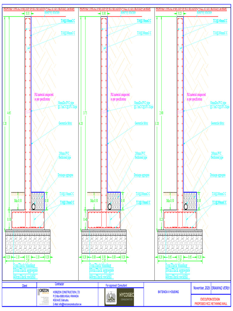 RCC Retaining Wall Design Details | PDF | Mechanical Engineering ...